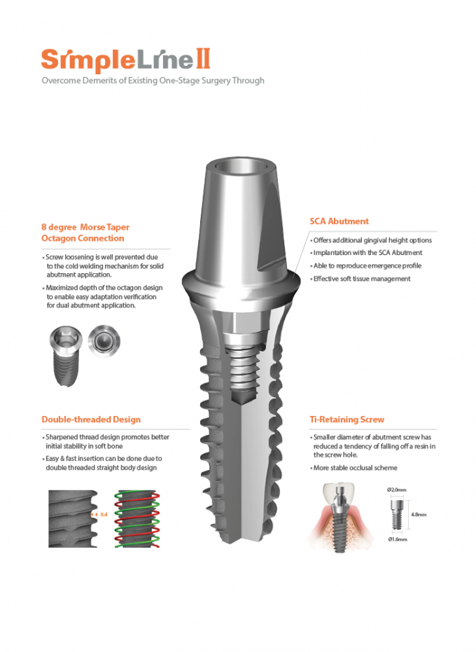 Dentium SimpleLine® Implant Internal Titanium Premill Blank 10mm Engaging